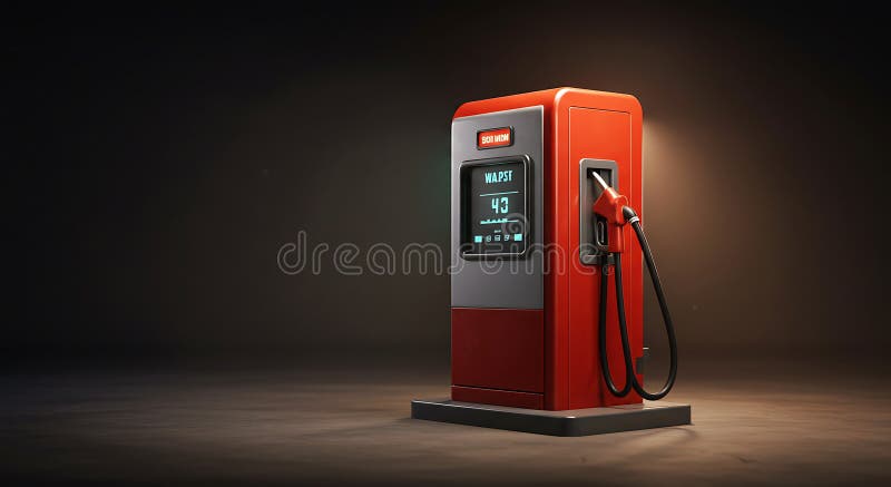 Modern Fuel Dispenser with Digital Display and Red Nozzle Stock ...