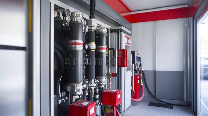 Modern Fuel Dispensing System Inside a Service Station Viewed during ...