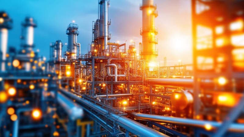 Modern Fuel Processing Plant with Clean Design Stock Illustration ...