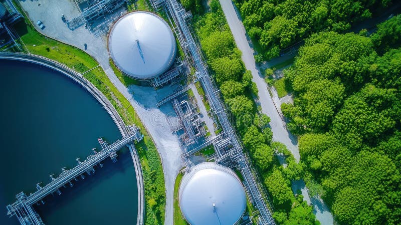 Modern Fuel Storage Facility with Sleek Architecture Surrounded by ...