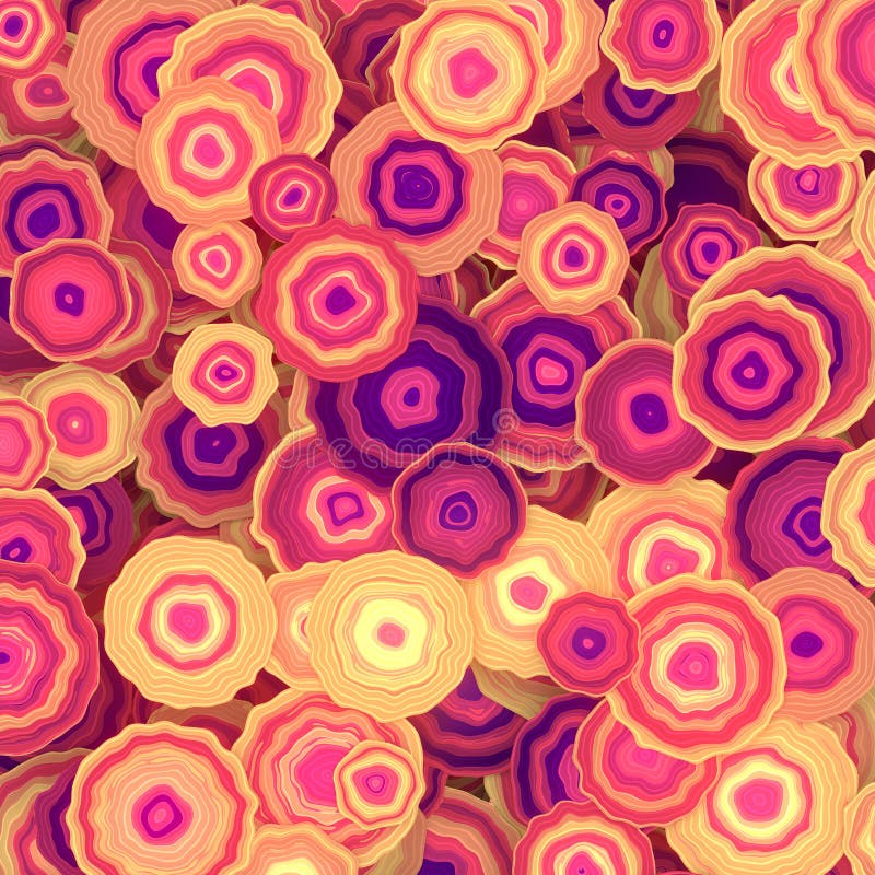 Modern Full Bloom Flat Pattern. 3d Rendering Abstract Floral Background ...