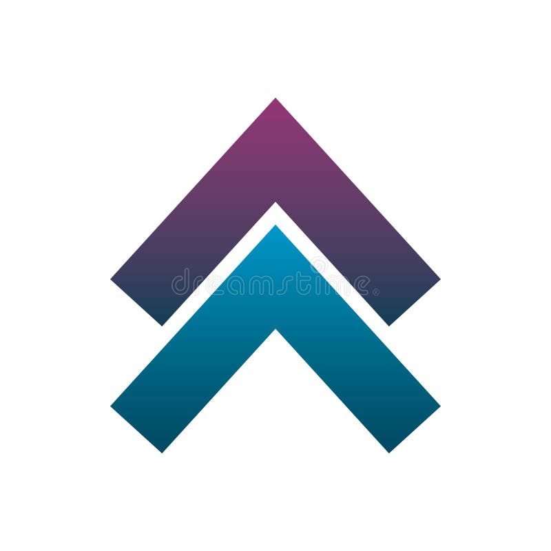 Modern Full Color Double Arrow Logo Design Stock Illustration ...