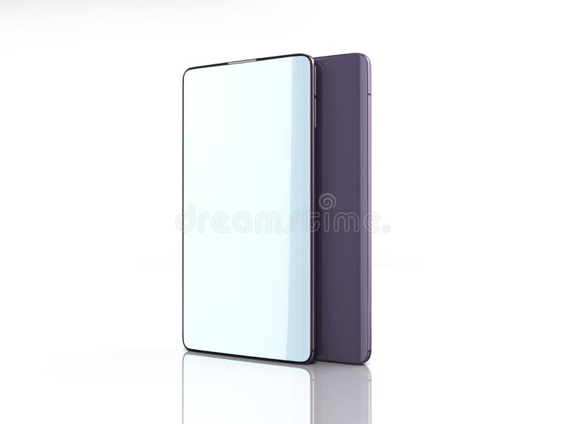 Modern Full Screen Smart Phones 3d Render on White Stock Illustration ...