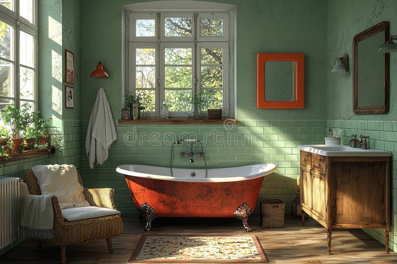 Modern Furniture in Old Vintage Style Stock Image - Image of ...