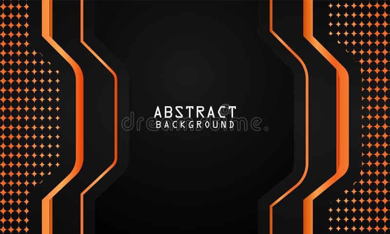 Modern Futuristic Tech Dark Glowing Orange Geometry Cyber Background ...
