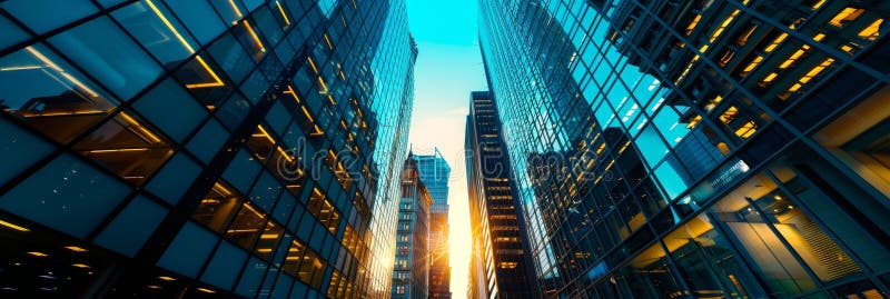 Modern Fusion Angular Blue Glass Panels Against Concrete a Contemporary ...