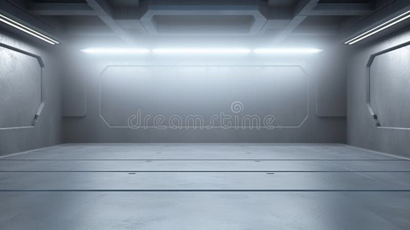 .Modern Future Cement Floor and Wall Background Technology Interior ...