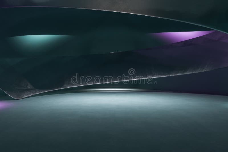 Modern or Futuristic Abstract Gray Interior with Mock Up Place. Stock ...