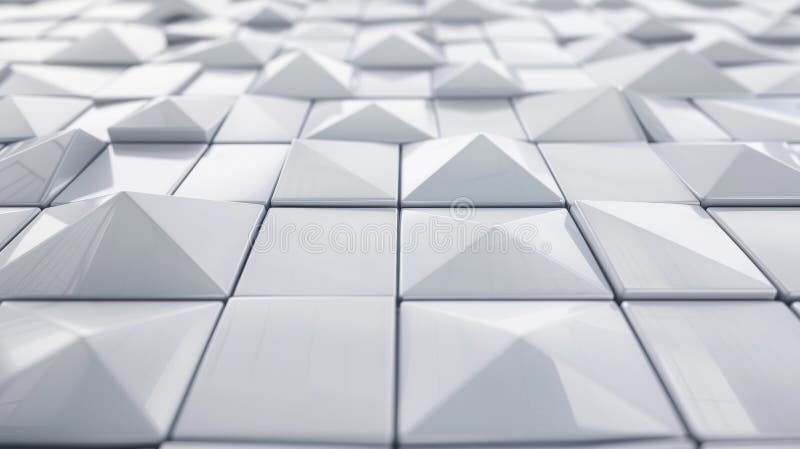 Modern Futuristic Background with 3d Blocks on White Triangular Tiles ...