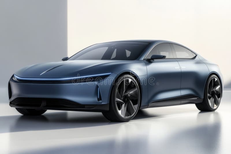 Modern and Futuristic Car that Works with Autonomous Driving. Stock ...