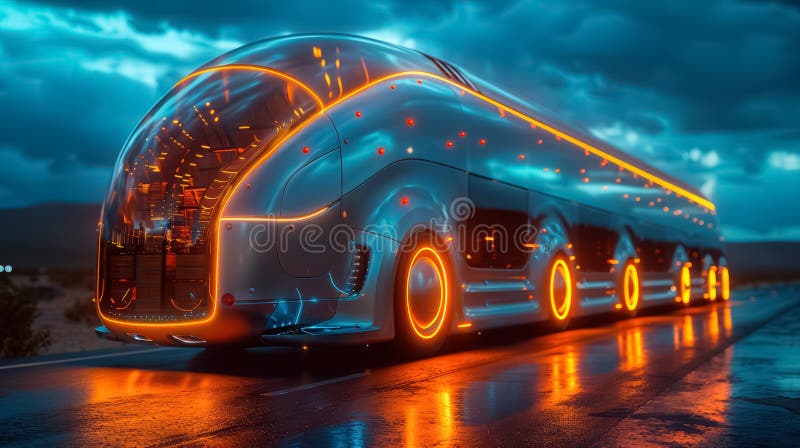 Modern Futuristic Cargo Transportation Across the Country Stock ...