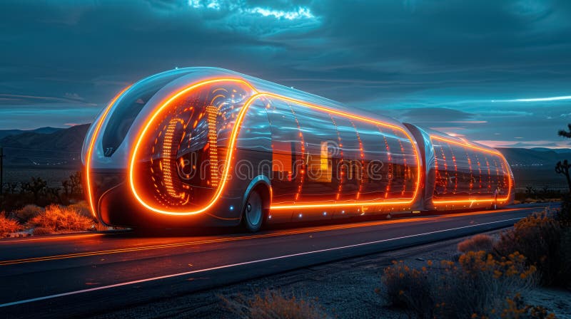 Modern Futuristic Cargo Transportation Across the Country Stock ...