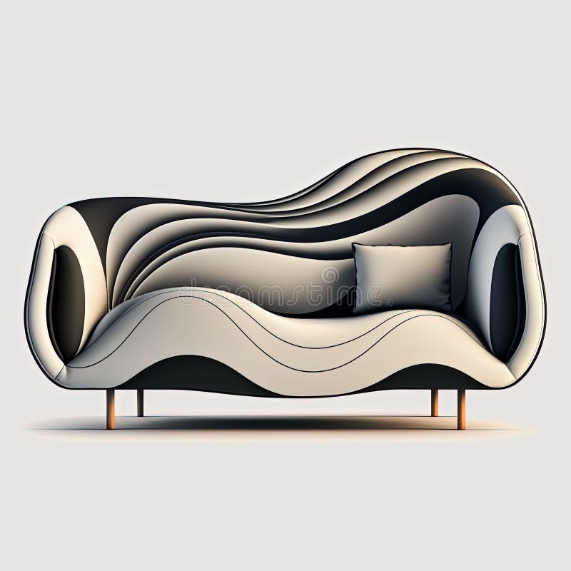 Modern Futuristic Couch Design, with Fluid Shapes, Generative Ai Stock ...
