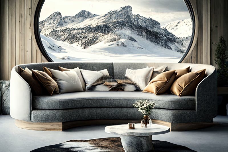 Modern Futuristic Couch Design, with Fluid Shapes, Generative Ai Stock ...