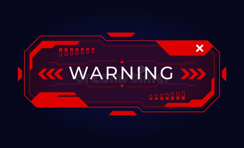 Modern Futuristic Danger Message. Red Frame Template. Pop-ups with a ...