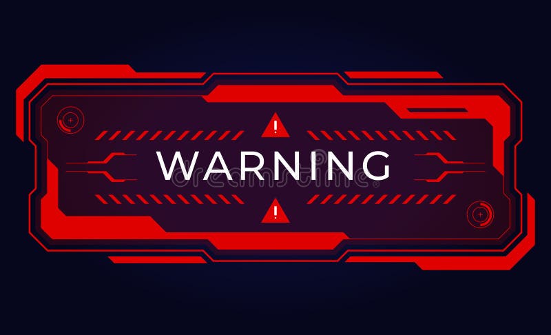 Modern Futuristic Danger Message. Red Frame Template. Pop-ups with a ...