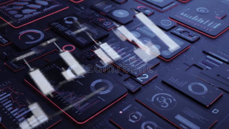 Modern Futuristic Data Analytics Dashboard Interface Stock Video ...