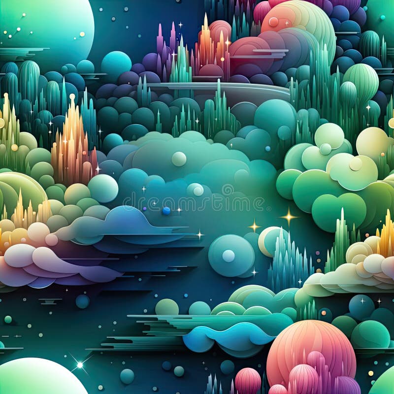 Modern Futuristic Earth Pattern with Vibrant Colors (tiled) Stock ...