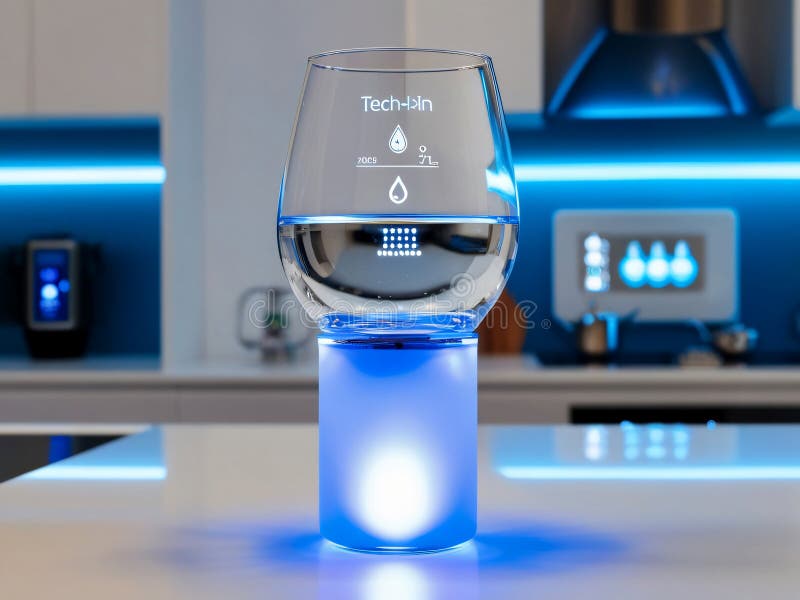 Modern Futuristic Glass Model Stock Illustration - Illustration of aqua ...