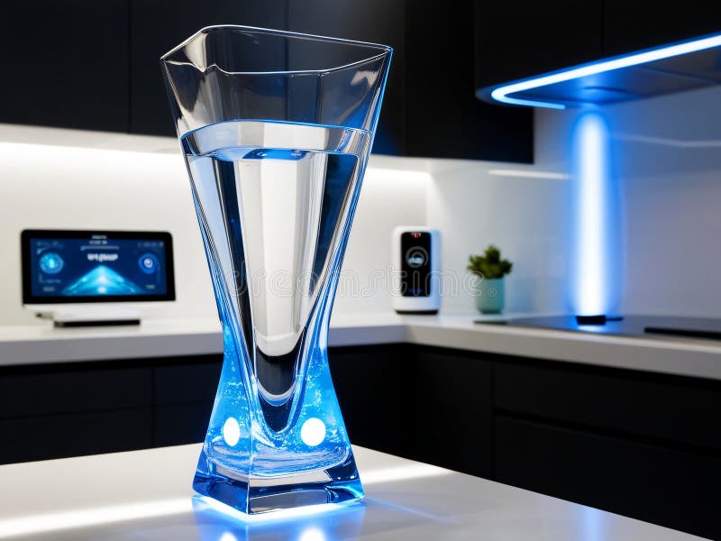 Modern Futuristic Glass Model Stock Illustration - Illustration of ...