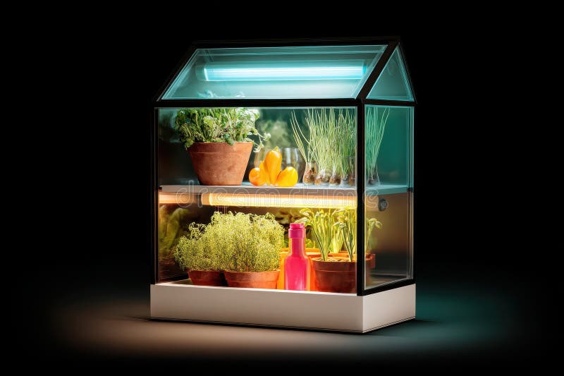 Modern Futuristic Greenhouse for Growing Crops with Smart Technology and LED Lighting Stock ...
