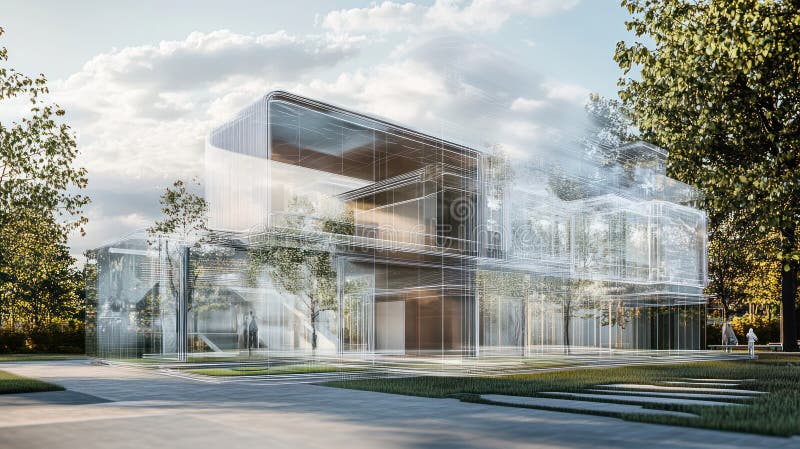 Modern Futuristic House Design Architectural Visualization with ...