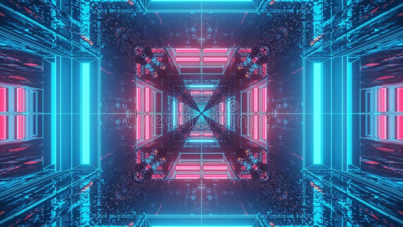 Modern Futuristic Illustration of Abstract Red and Blue Light Patterns ...