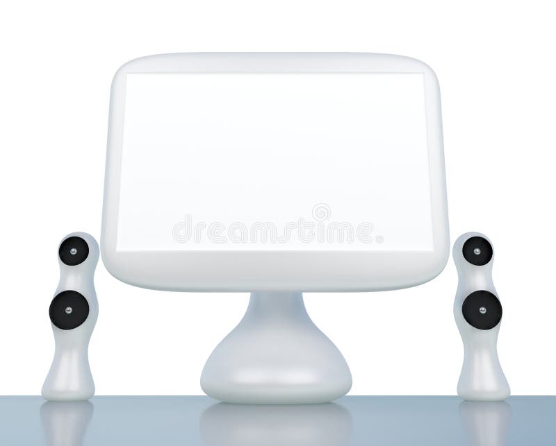 Modern, Futuristic LCD Computer Monitor Isolated Stock Illustration ...