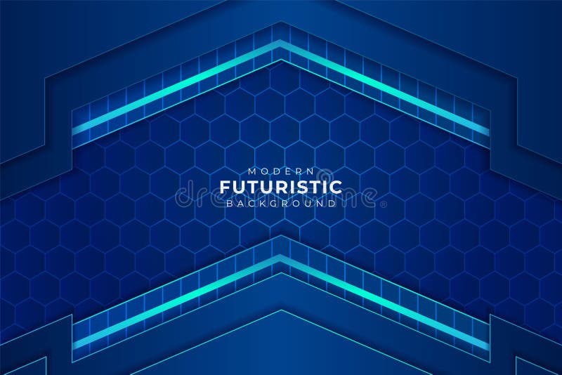 Modern Futuristic Light Blue Background with Glow Hexagon Pattern Stock ...