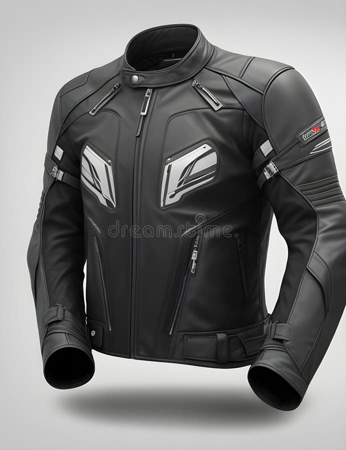 Modern Futuristic Motor Cycle Leather Jacket or Jersey with Zipper in a ...