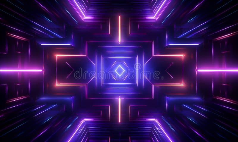 Modern Futuristic Neon Light Background, Ai Generative Stock ...