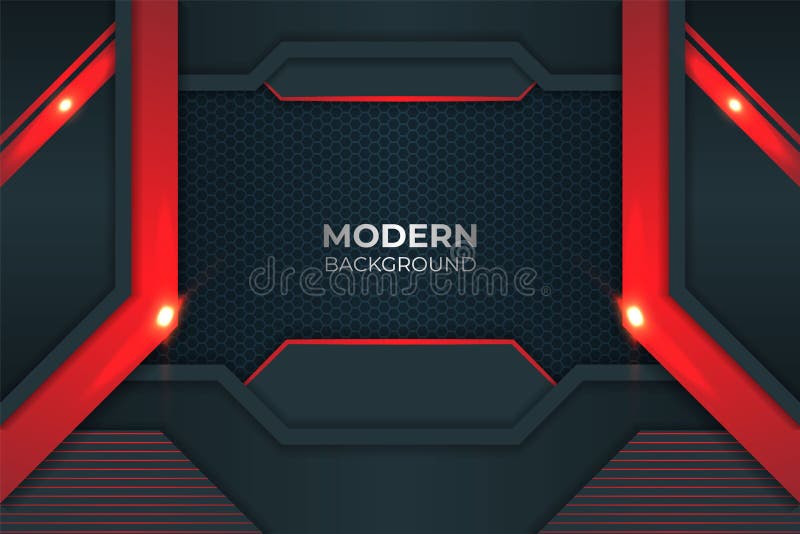 Modern Futuristic Realistic Glow Red Background With Hexagon Pattern ...