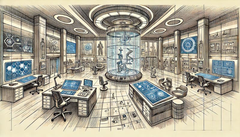 A Modern, Futuristic Scientific Laboratory Interior Featuring Advanced ...