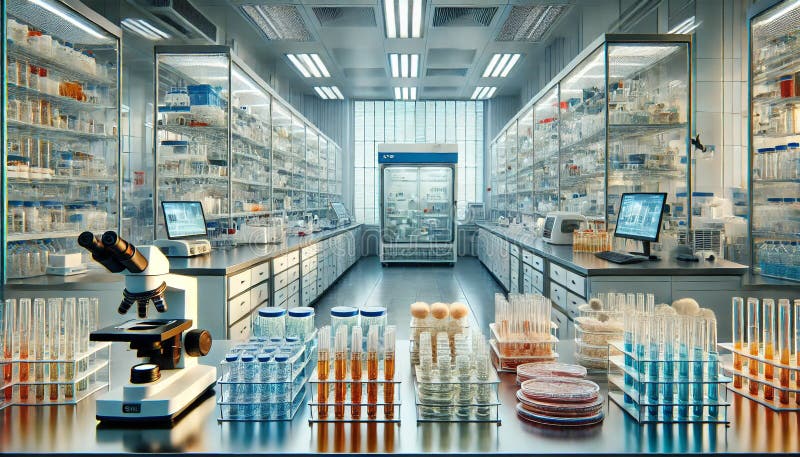 A Modern, Futuristic Scientific Laboratory Interior Featuring Advanced ...