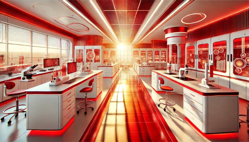 A Modern, Futuristic Scientific Laboratory Interior Featuring Advanced ...