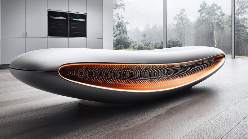 Modern, Futuristic, Sculpted, Illuminated, Dining Table Stock ...