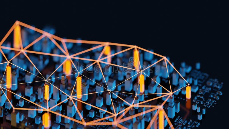 Modern, Futuristic Smart City. Internet, Decentralized Networks ...