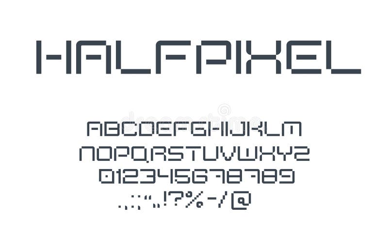 Modern Futuristic Tech Font Type, Pixel Alphabet Stock Illustration ...