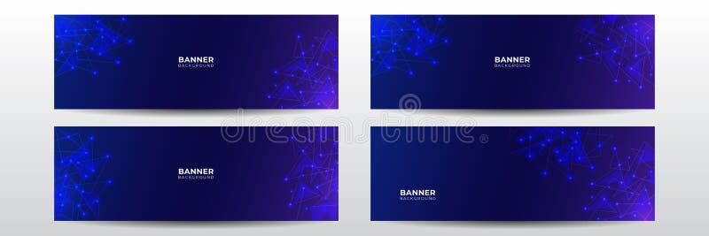 Modern Futuristic Technology Banner. Blue Abstract Vector Business Long ...