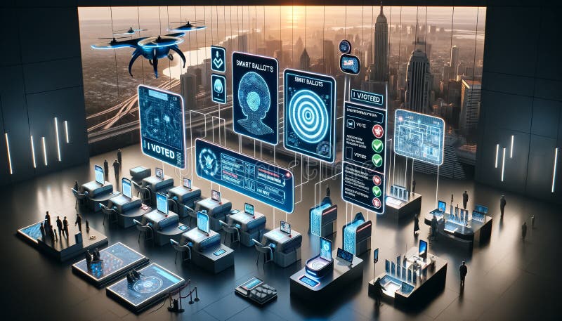 Futuristic Voting Interface Concept with Advanced Technology Stock ...