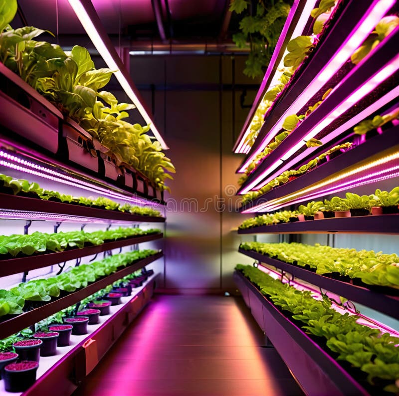 Modern Futurustic High Tech Vertical Farm Using Hydroponics Stock ...
