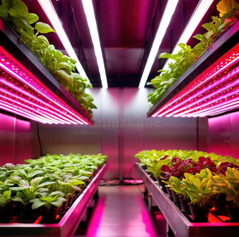 Modern Futurustic High Tech Vertical Farm Using Hydroponics Stock ...