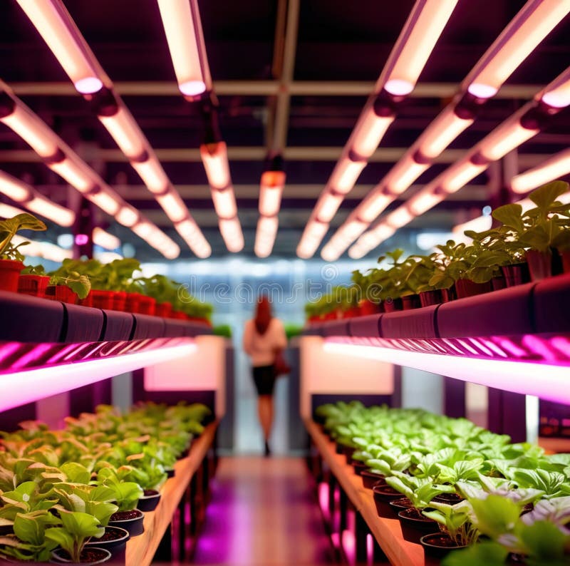 Modern Futurustic High Tech Vertical Farm Using Hydroponics Stock ...