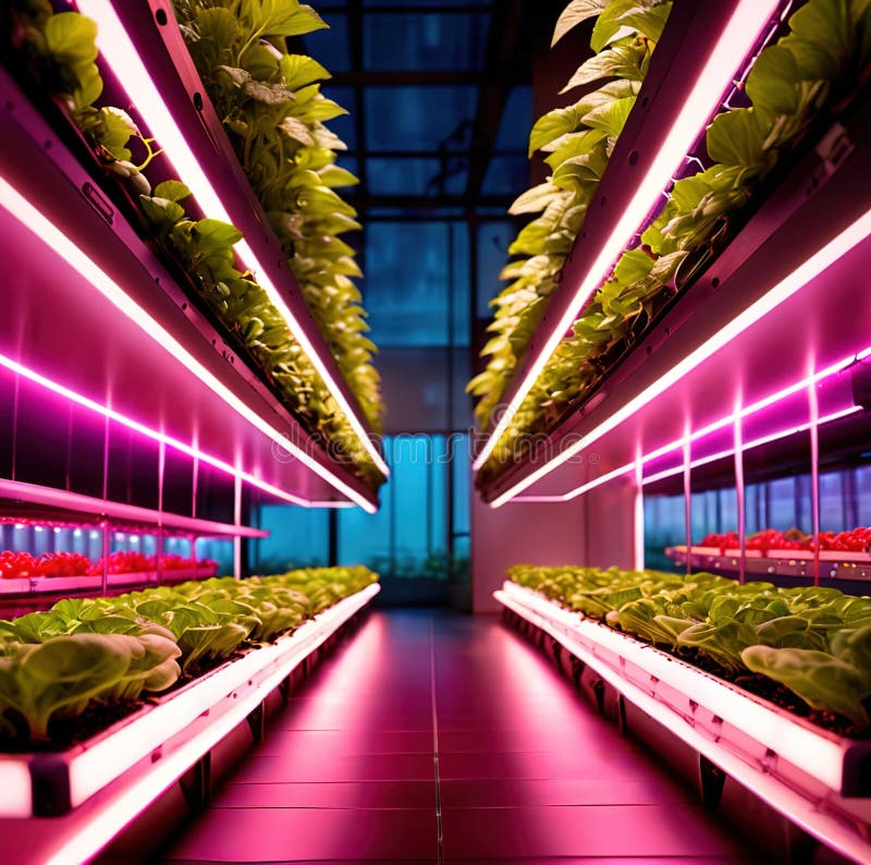 Modern Futurustic High Tech Vertical Farm Using Hydroponics Stock ...