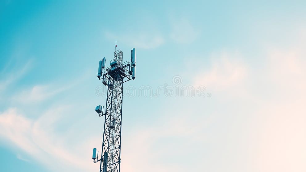 Modern 5G Telecommunication Tower Connecting the Global Internet ...