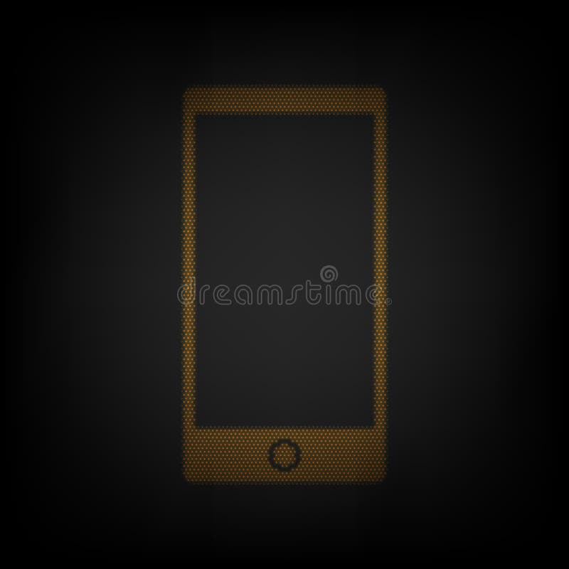 Modern Gadget with Blank Screen. Icon As Grid of Small Orange Light ...