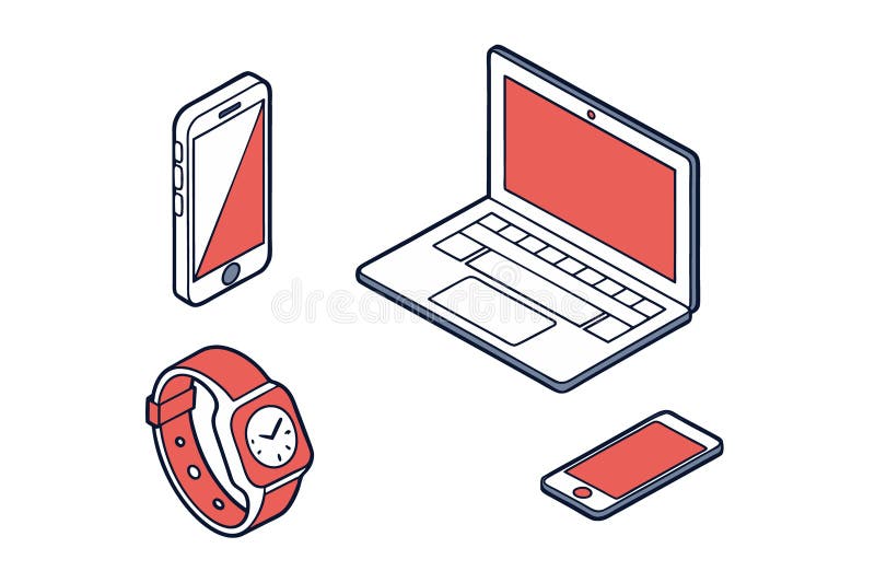 Modern Gadget Vector Set – Smartphone, Tablet, Laptop & Smartwatch ...