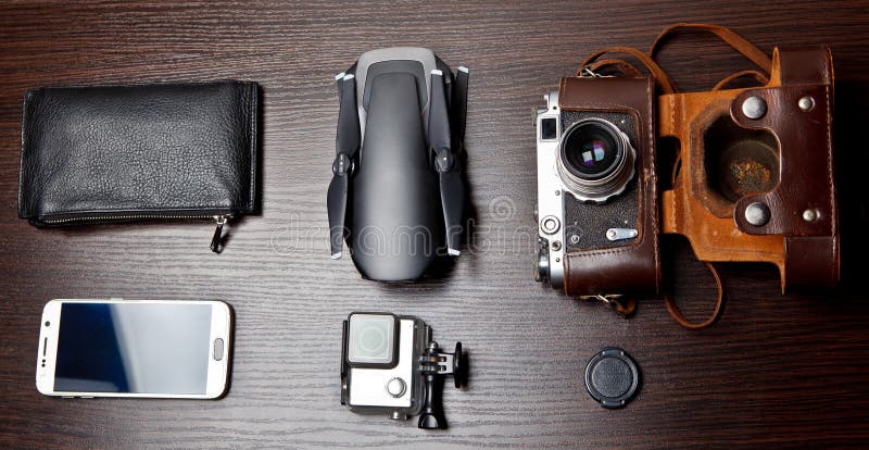 Modern Gadgets on the Table Stock Photo - Image of camera, black: 155756866