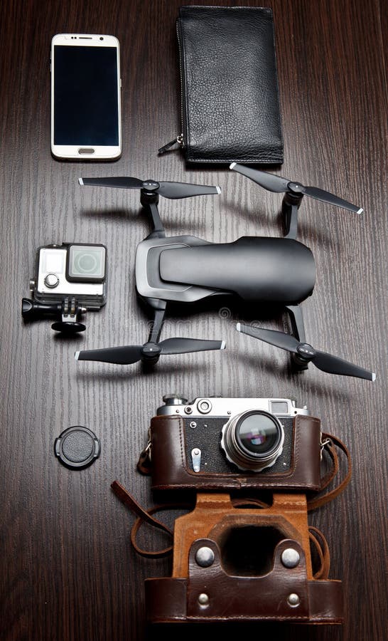 Modern Gadgets on the Table Stock Photo - Image of copter, phone: 155756932