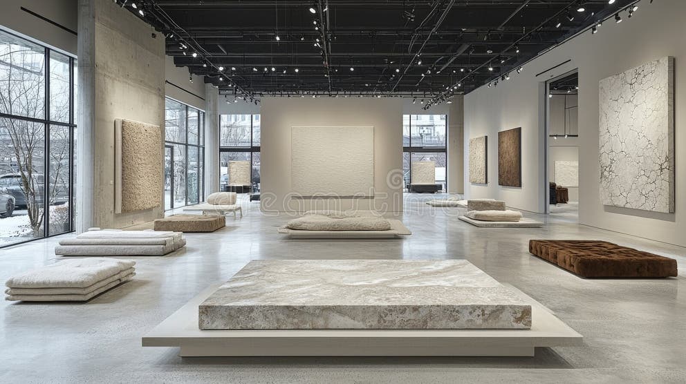 Modern Gallery Space, Art Display Stock Image - Image of hall, display ...